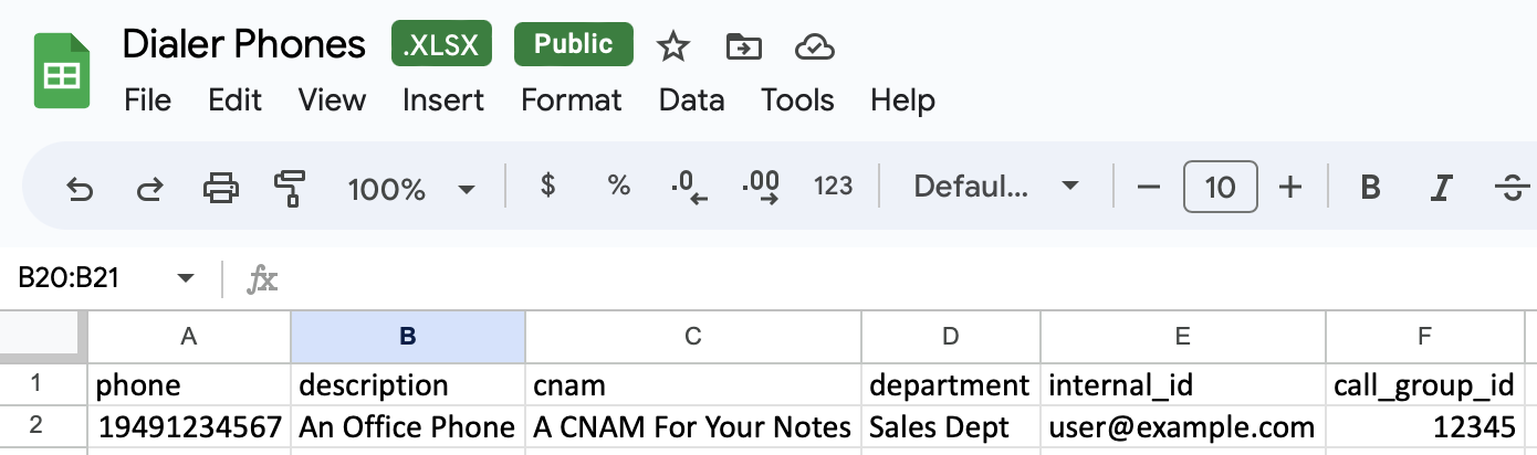 Importing numbers via CSV file
