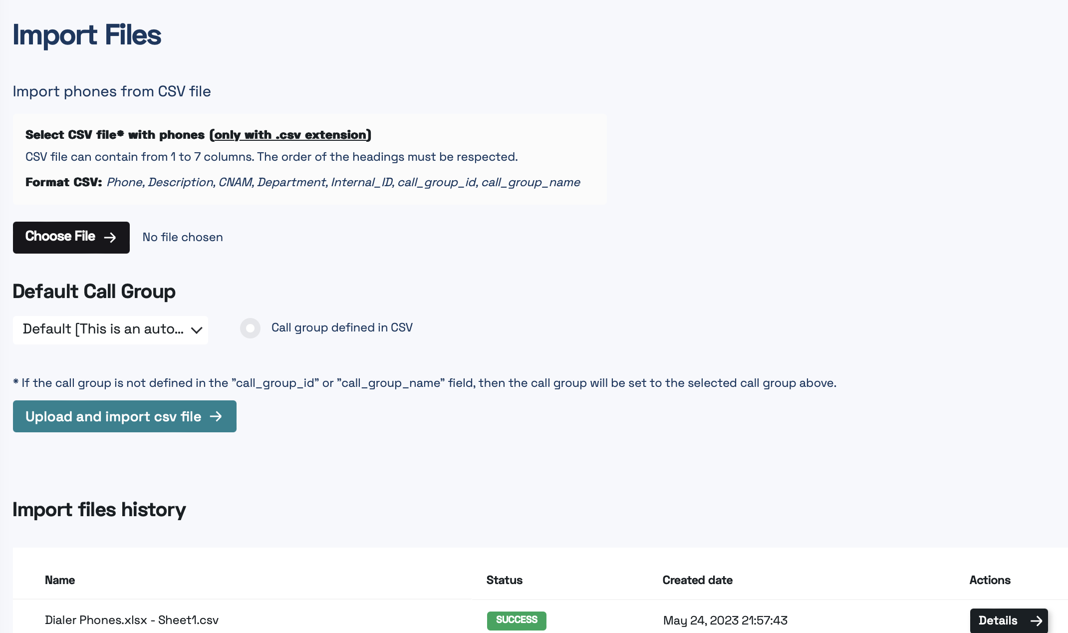 Importing numbers via CSV file